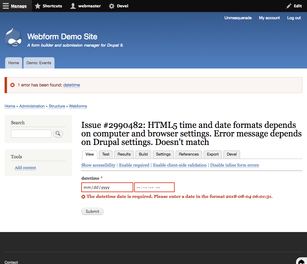Html5 Time And Date Formats Depends On Computer And Browser Settings Error Message Depends On